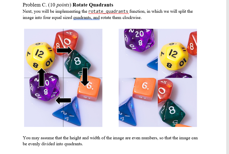 Problem C. (10 points) Rotate Quadrants Next, you | Chegg.com