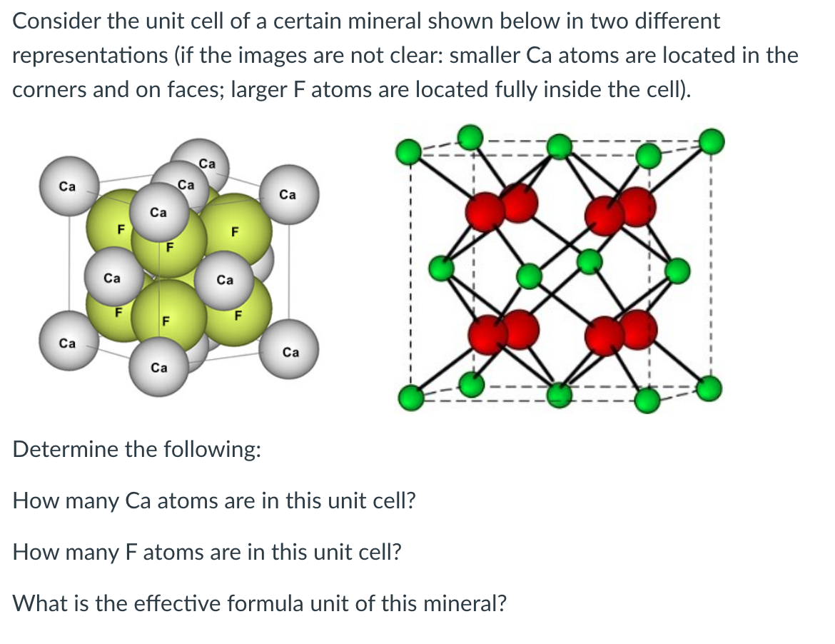 Solved Consider the unit cell of a certain mineral shown | Chegg.com