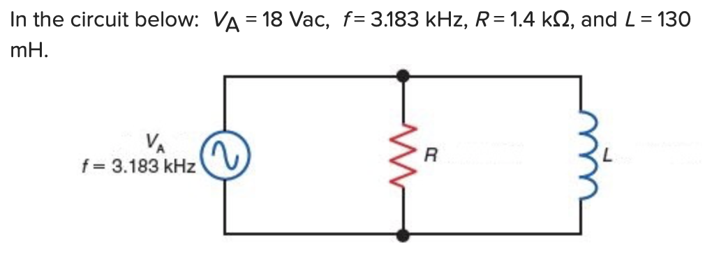 Solved A) Calculate the inductive reactance XL of the | Chegg.com