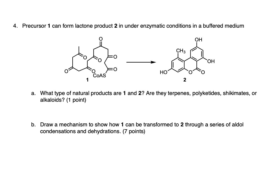 Solved 4. Precursor 1 can form lactone product 2 in under | Chegg.com