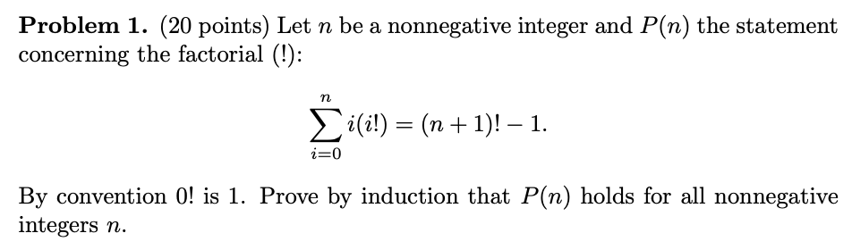 Solved Problem 1. (20 points) Let n be a nonnegative integer | Chegg.com