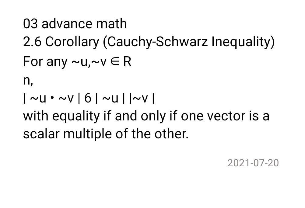 Solved 03 advance math 2.6 Corollary (Cauchy-Schwarz | Chegg.com