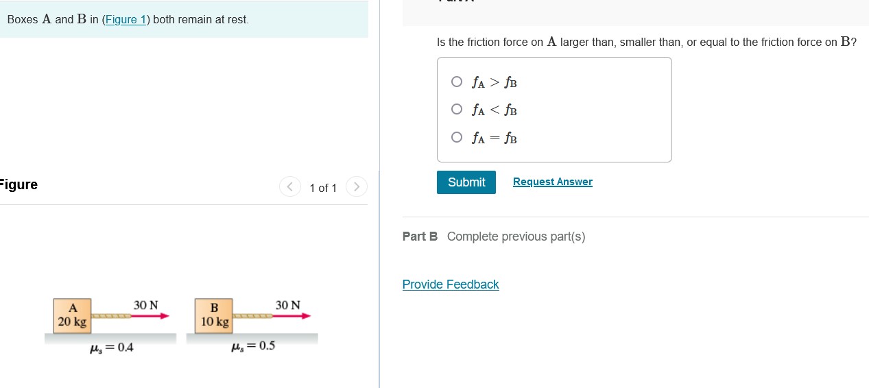 Solved Boxes A and B in (Figure 1) both remain at rest. Is | Chegg.com