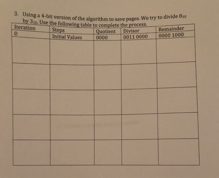 Solved 1. Using a 4-bit version of the algorithm to save | Chegg.com