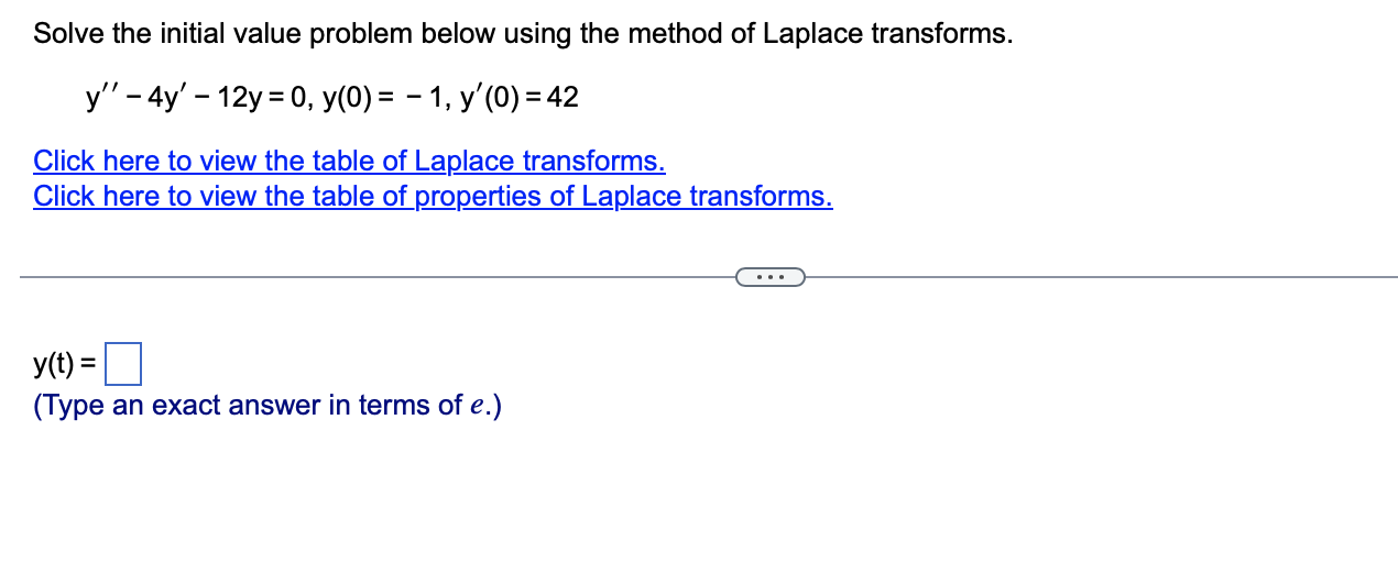 Solved Solve the initial value problem below using the | Chegg.com