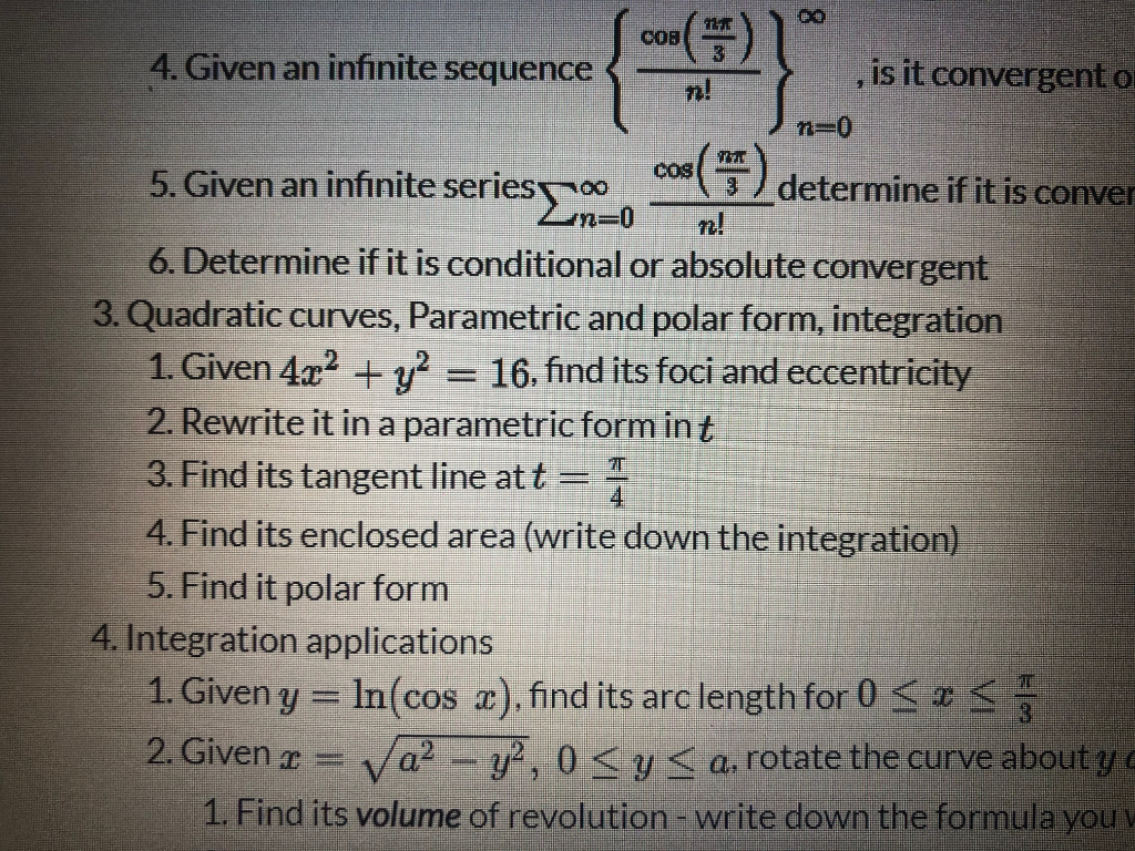 Solved COB(*) 4. Given an infinite sequence > , is it | Chegg.com