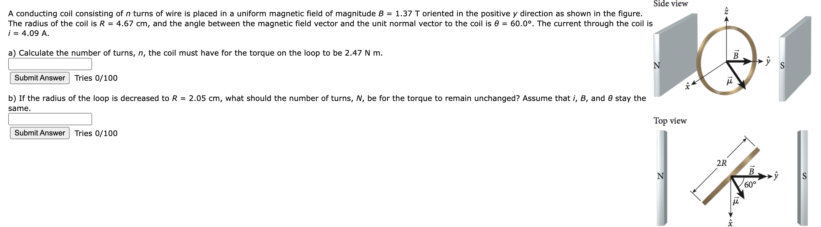 Solved A conducting coil consisting of n turns of wire is | Chegg.com