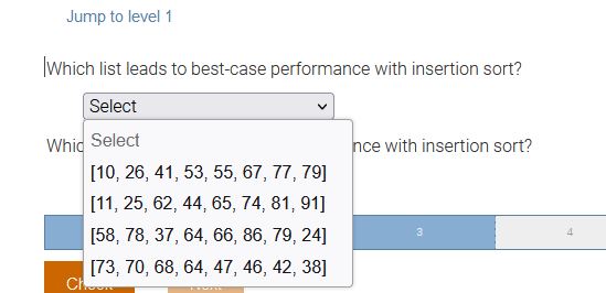 Solved Jump to level 1Which list leads to best-case | Chegg.com