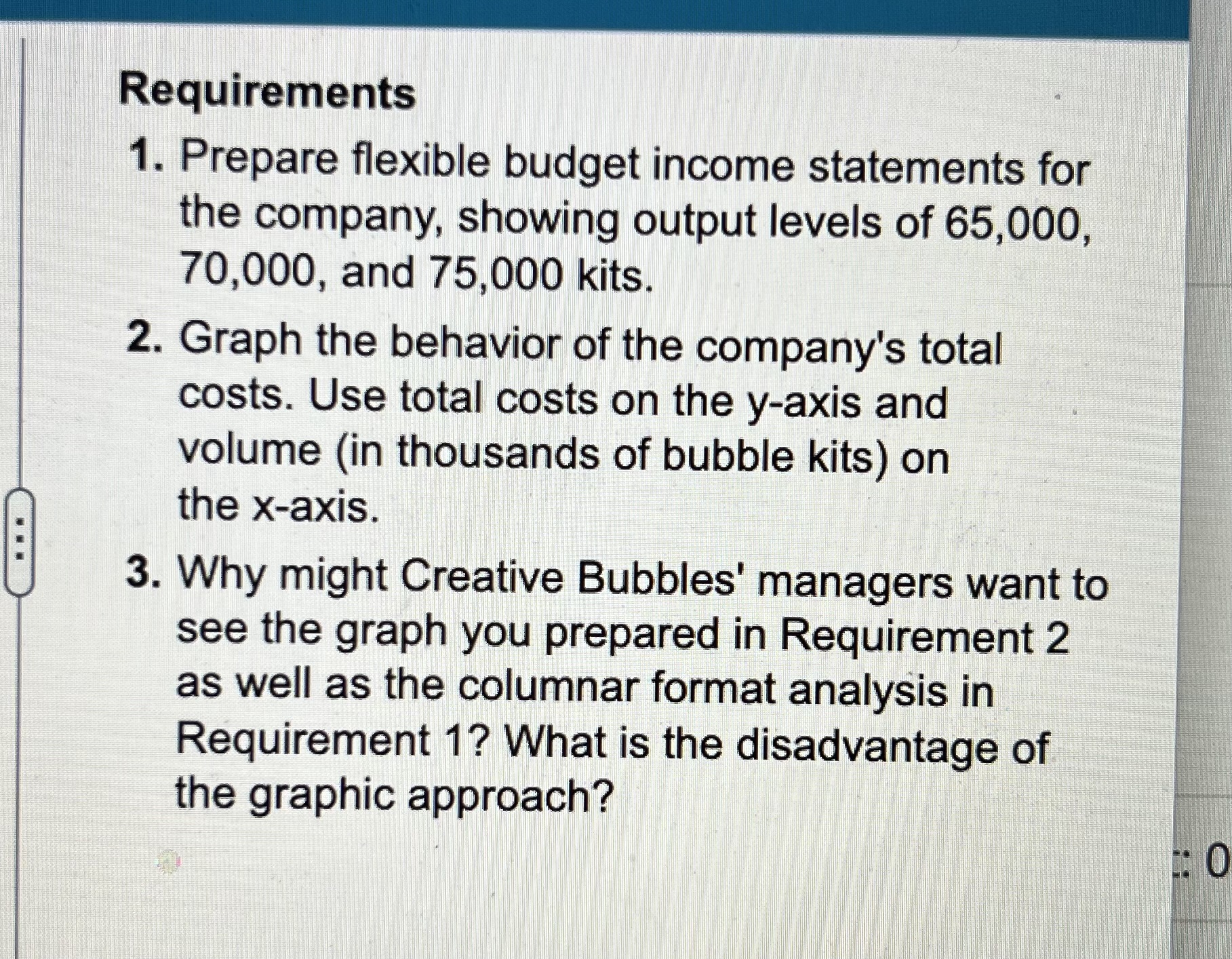 Solved Requirements 1. Prepare flexible budget income | Chegg.com