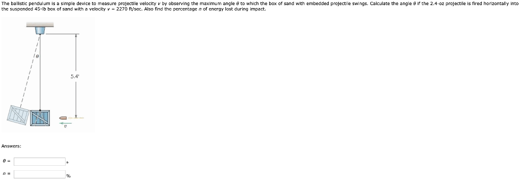 Solved The ballistic pendulum is a simple device to measure | Chegg.com