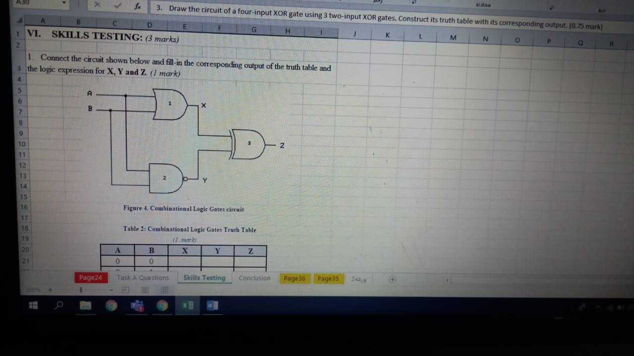 Solved A30 f fx 65 3. Draw the circuit of a four-input XOR | Chegg.com