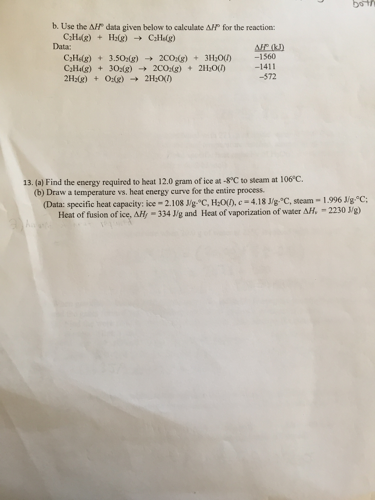 Solved b. Use the AHo data given below to calculate AFo for | Chegg.com
