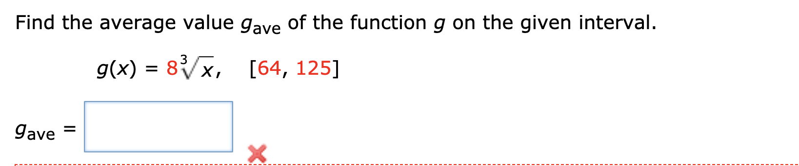 Solved Find The Average Value Gave Of The Function G On The
