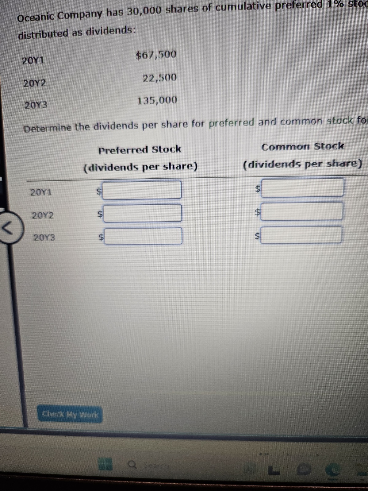 Solved Oceanic company has 30,000 shares of cumulative | Chegg.com