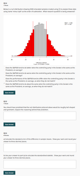 Solved Q241 ﻿PeintBelow is a null distribution showing 5000 | Chegg.com