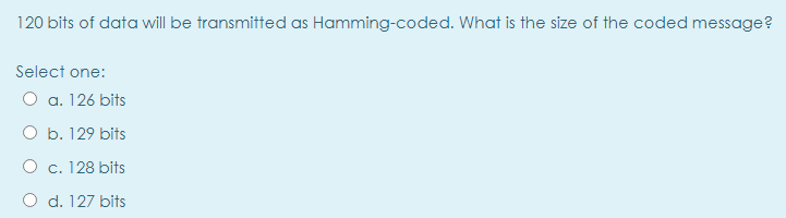 Solved 120 bits of data will be transmitted as | Chegg.com