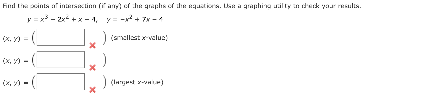 Solved Find the points of intersection (if any) of the | Chegg.com
