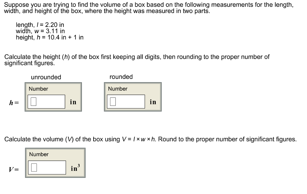 Solved Suppose you are trying to find the volume of a box | Chegg.com
