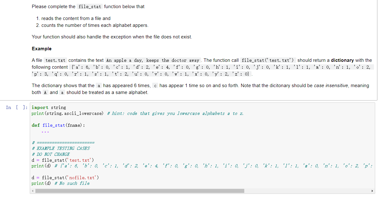 Solved Please complete the file_stat function below that | Chegg.com