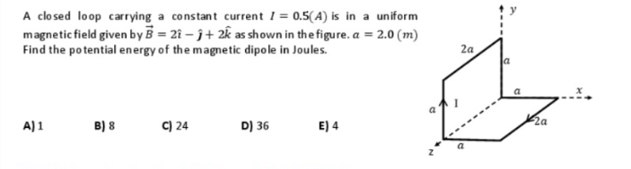 Solved A closed loop carrying a constant current I=0.5(A) is | Chegg.com