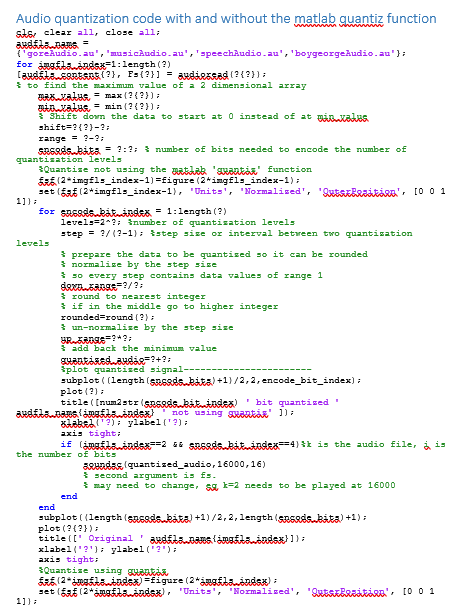 Solved Please fill out the question marks in the Matlab Code | Chegg.com