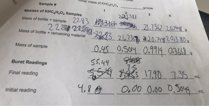 Solved can someone help me find the Moles of KHC8H4O4 as | Chegg.com