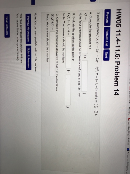Solved HW05 11.4-11.6: Problem 14 (1 point) Suppose f (x, y) | Chegg.com