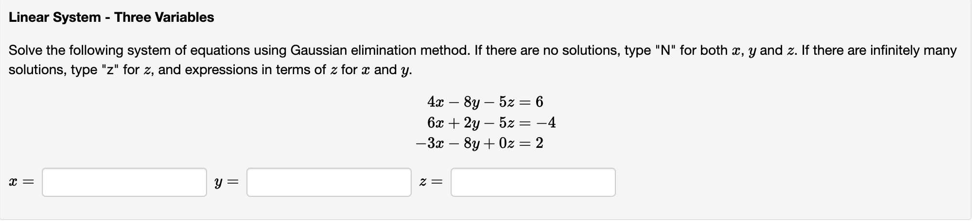 Solved Show me the steps to solve Linear System - ﻿Three | Chegg.com
