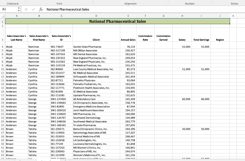 1. Open the start file EX2019-Challenge Yourself-6-3. | Chegg.com