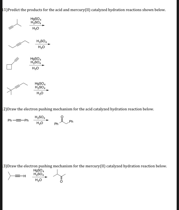 Solved 1)Predict the products for the acid and mercury[II) | Chegg.com
