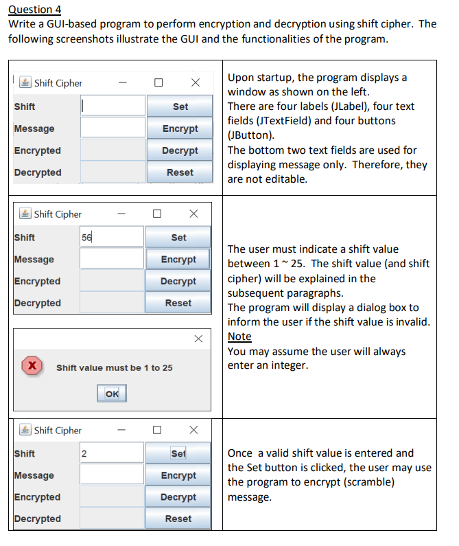Solved Question 4 Write a GUI-based program to perform | Chegg.com