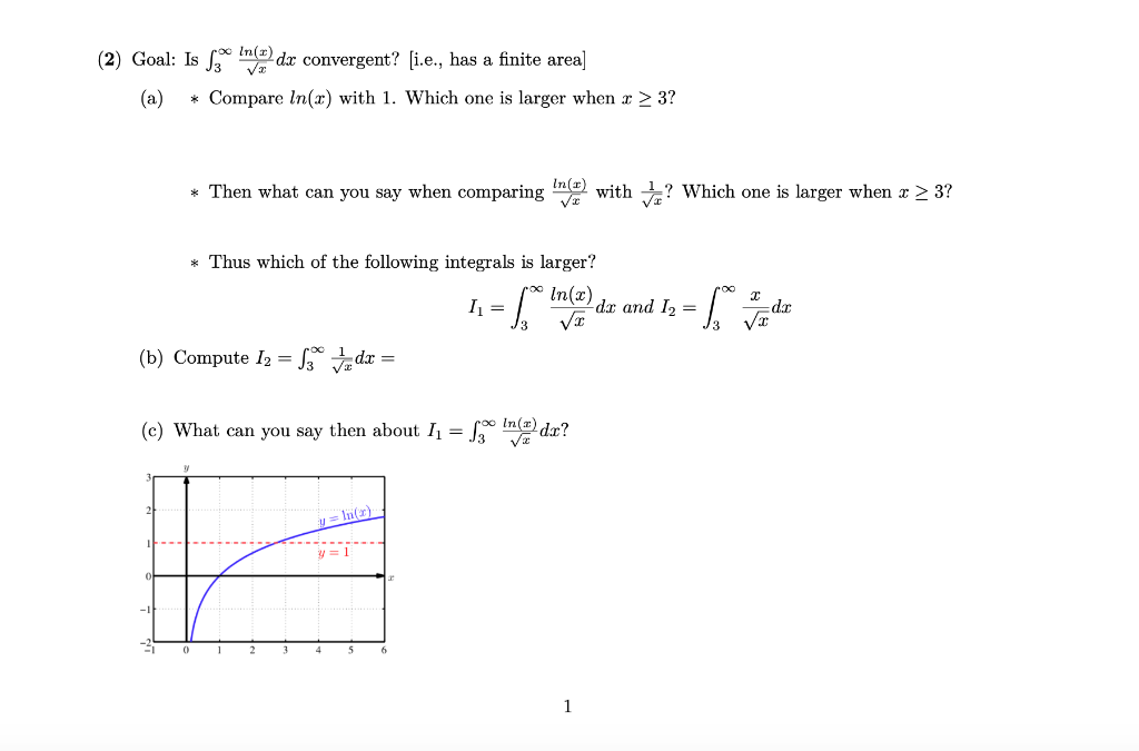 Solved Improper Integrals Let us learn some techniques to | Chegg.com