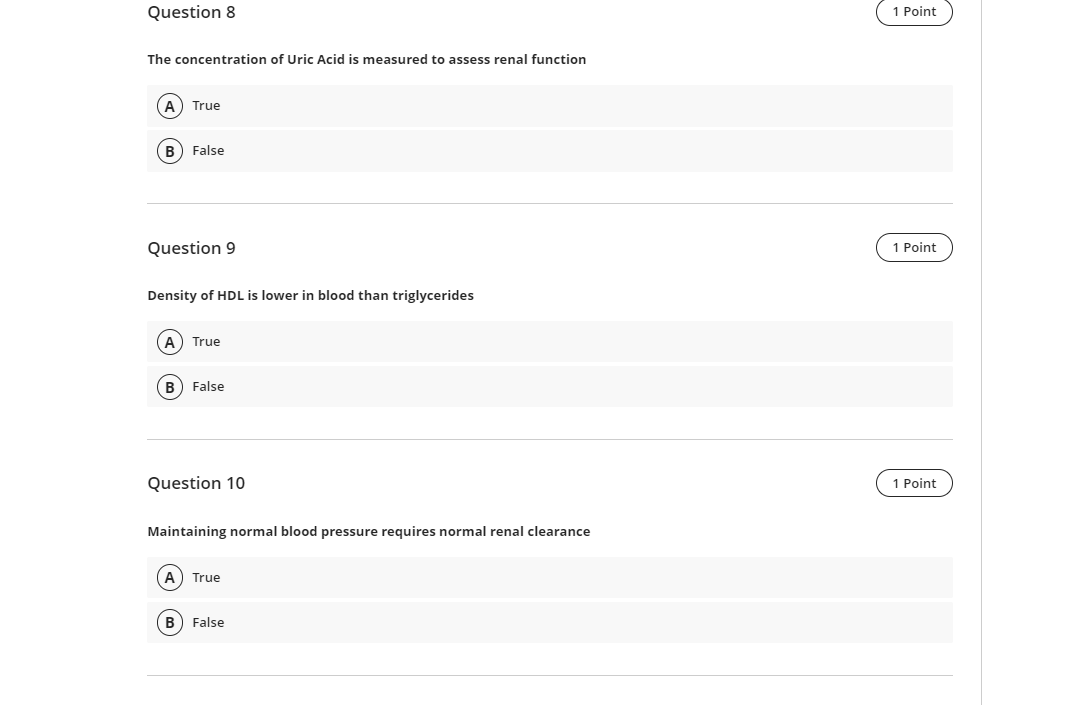 Solved The concentration of Uric Acid is measured to assess | Chegg.com