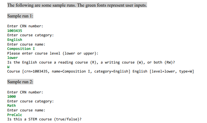 Solved Use the classes below Don't change anything in the | Chegg.com