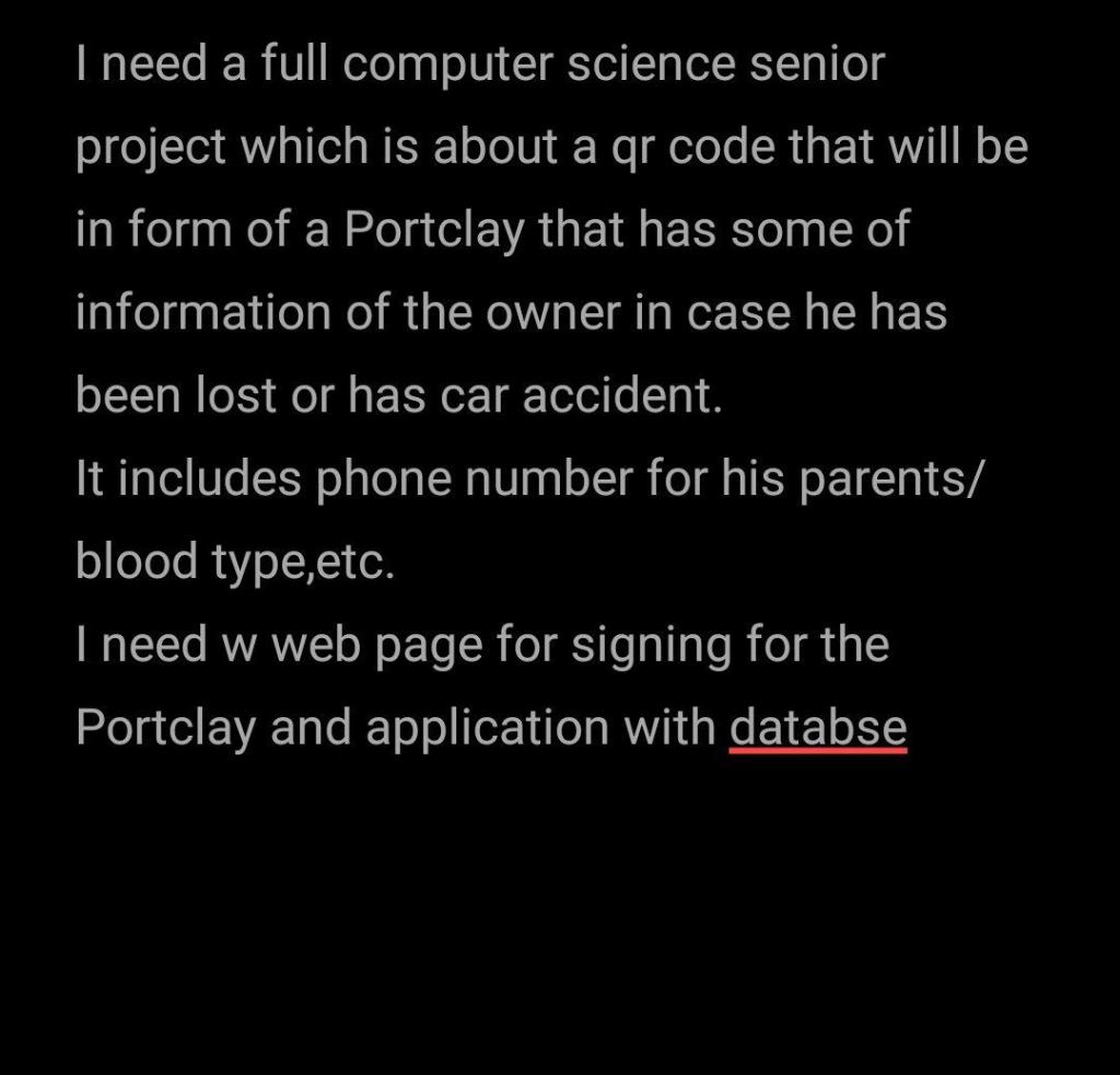 I need a full computer science senior project which | Chegg.com