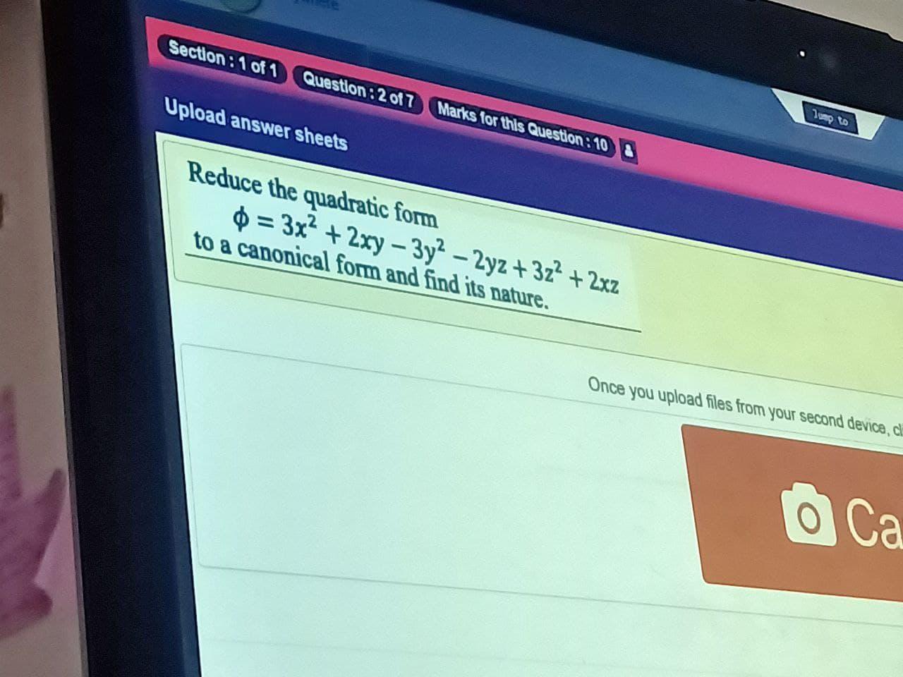 Solved Section : 1 of 1 Question: 2017 Upload answer sheets | Chegg.com