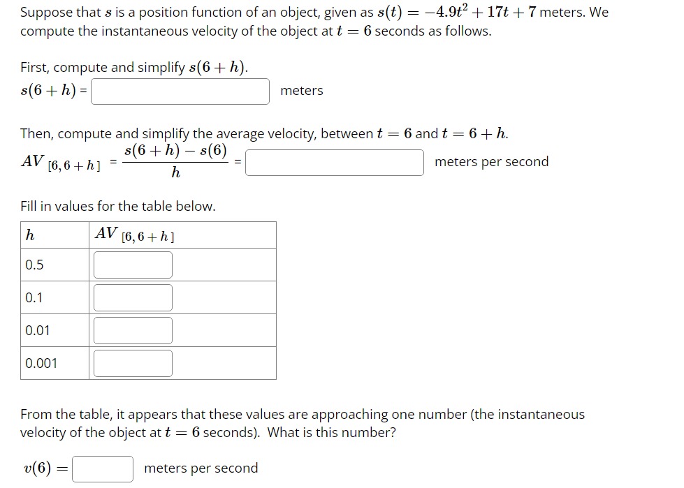 Solved Suppose that s ﻿is a position function of an object, | Chegg.com