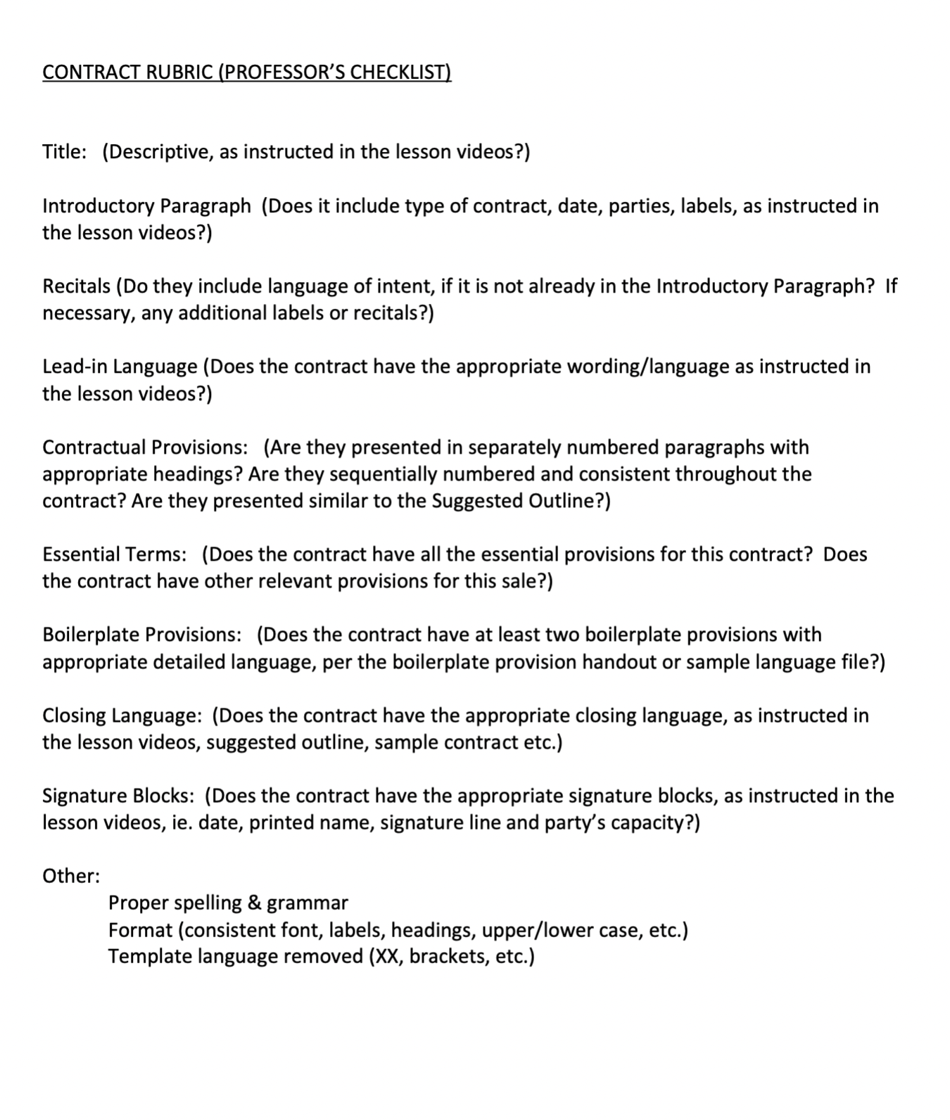 Drafting a Contract Assignment (PLEASE REFER TO THE | Chegg.com