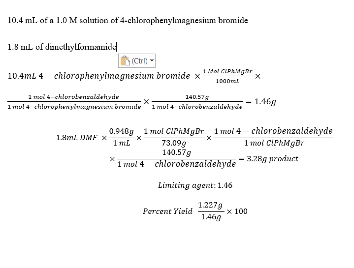 Solved Is the calculation correct? I am not sure if DMF is | Chegg.com