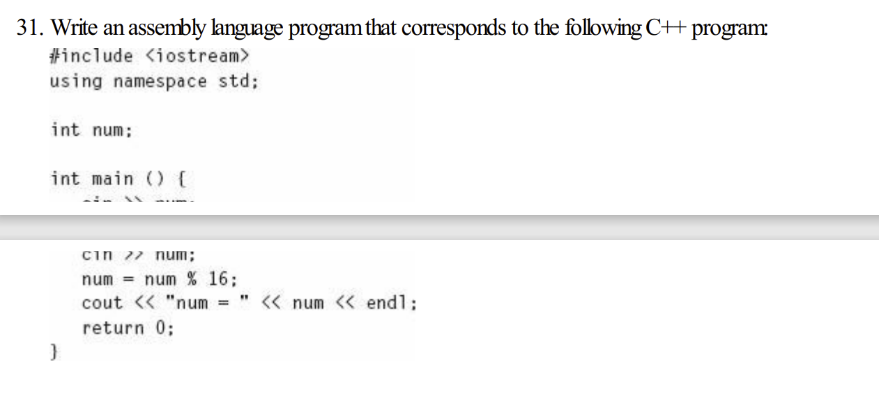 Solved 25. Write an assembly language program that | Chegg.com
