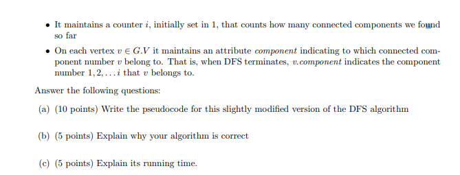 Solved In this exercise we are going to modify the DFS | Chegg.com