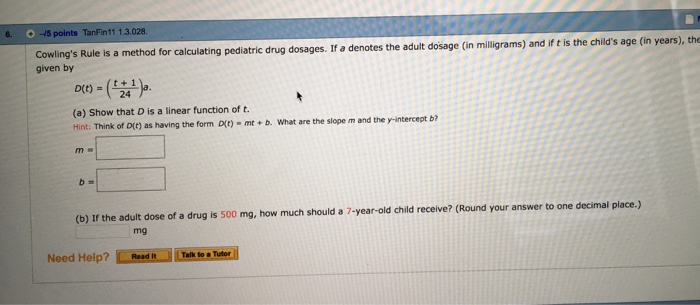Solved Cowling's Rule is a method for calculating pediatric | Chegg.com