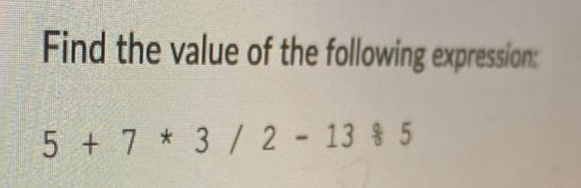 Solved Find the value of the following expression: | Chegg.com