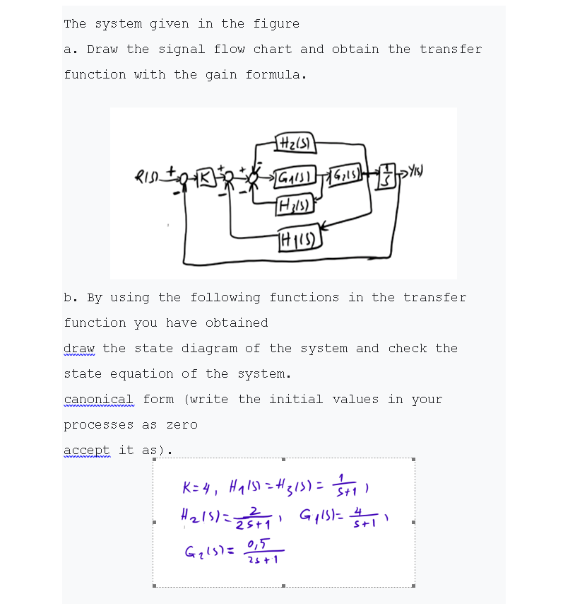 Solved The system given in the figure a. Draw the signal | Chegg.com