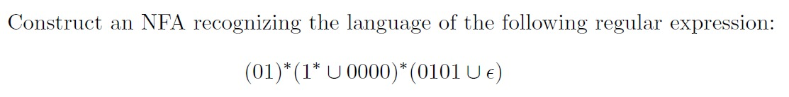 Solved Construct an NFA recognizing the language of the | Chegg.com