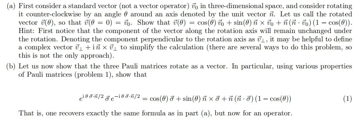 Pauli operators transform as a vector, Here you will | Chegg.com