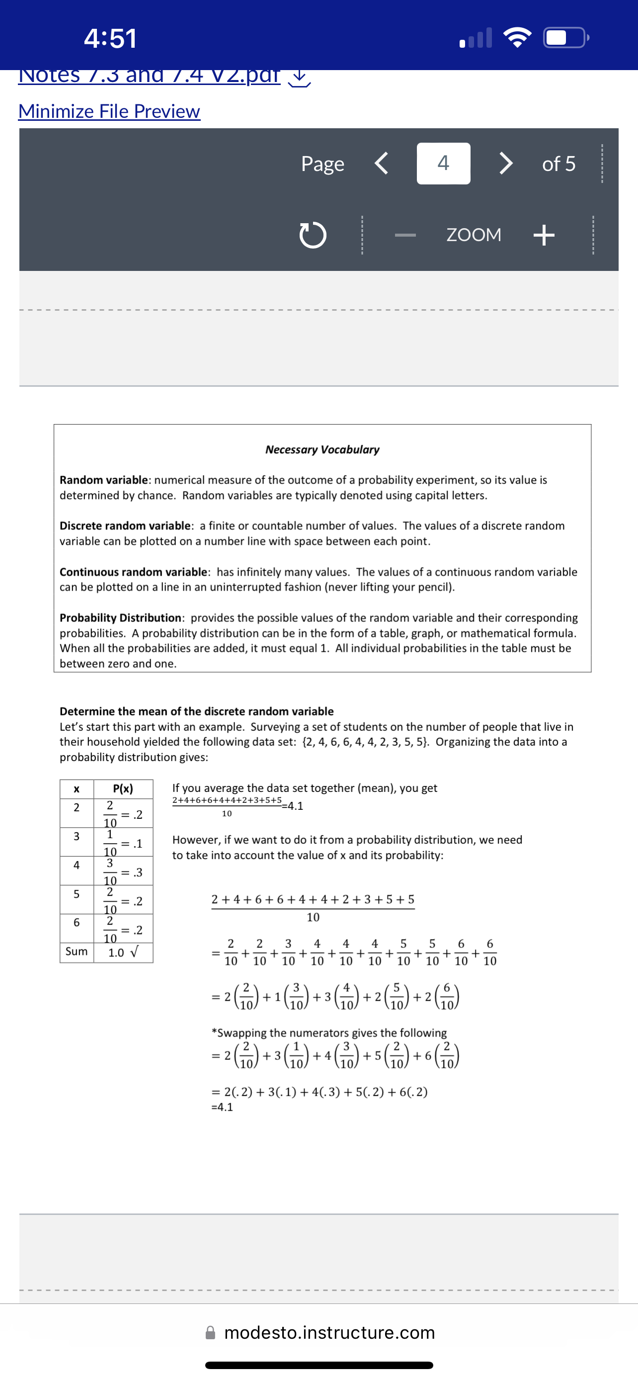 Solved Necessary Vocabulary Random variable: numerical | Chegg.com