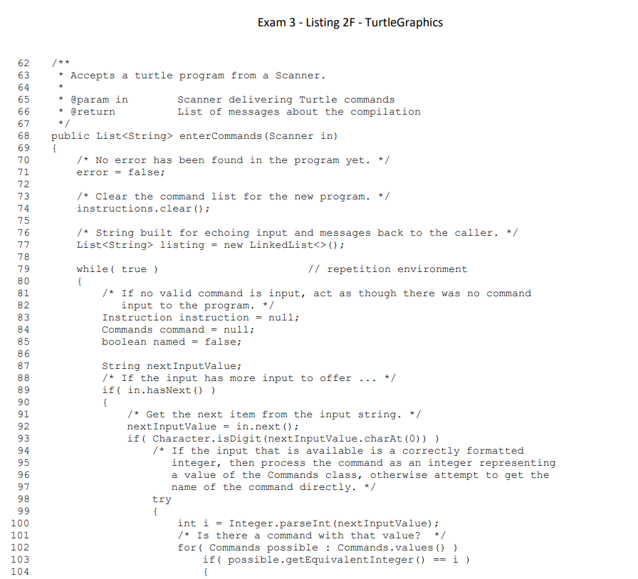 Solved The class Commands (Listing 2A) is an enum class. How | Chegg.com