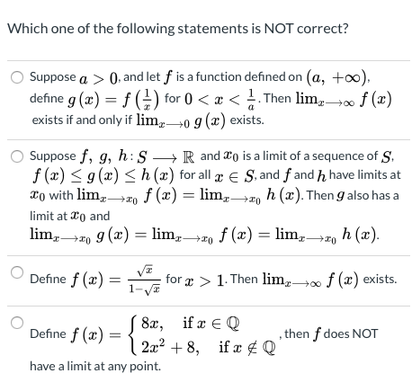 Solved Let fi and f2 be functions such that lim e s f1 (2) = | Chegg.com