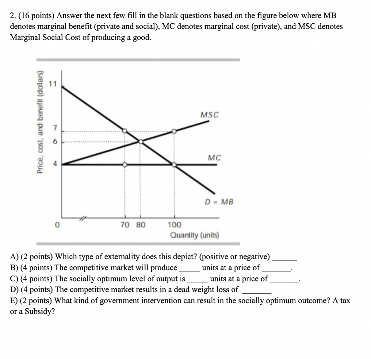 Solved 2. (16 points) Answer the next few fill in the blank | Chegg.com